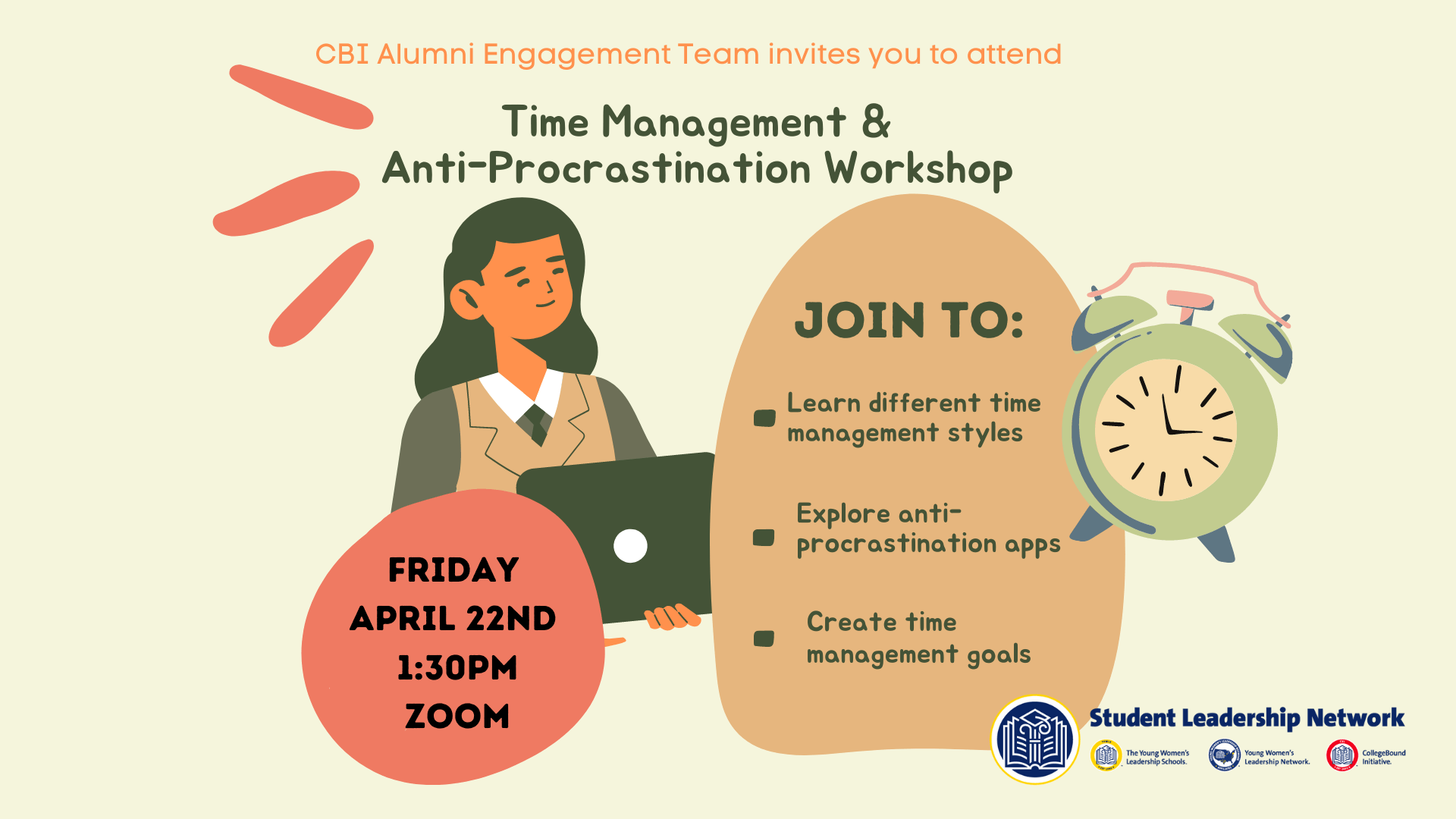 Alumni Engagement Workshop: Time Management Skills - SL Network